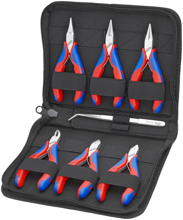 7 Pc Electronics Pliers Set in Zipper Pouch | KNIPEX Tools