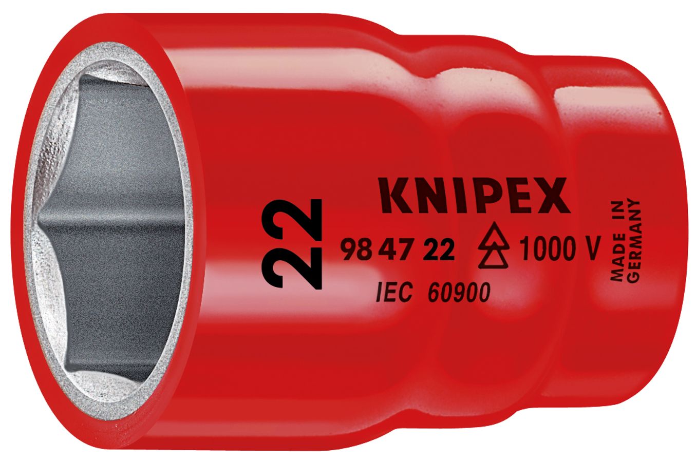 1/2" Drive 22 mm Hex Socket-1000V Insulated | KNIPEX Tools