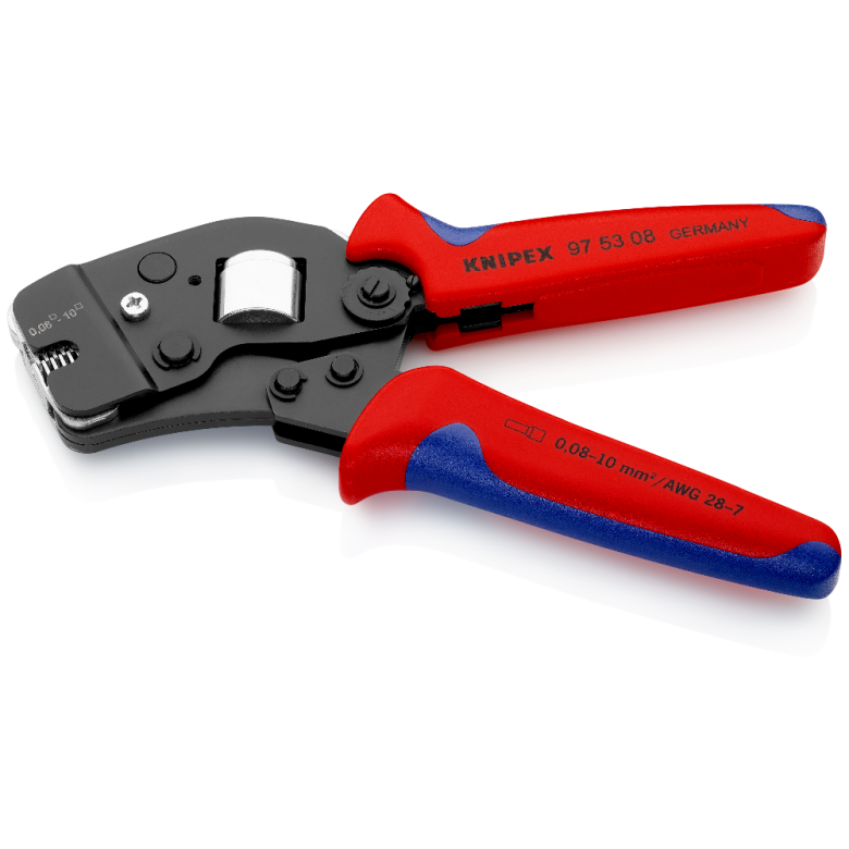 Self-Adjusting Crimping Pliers for wire ferrules With front loading ...