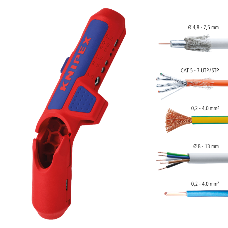 KNIPEX ErgoStrip® Outil universel à dégainer Pour gaucher | KNIPEX