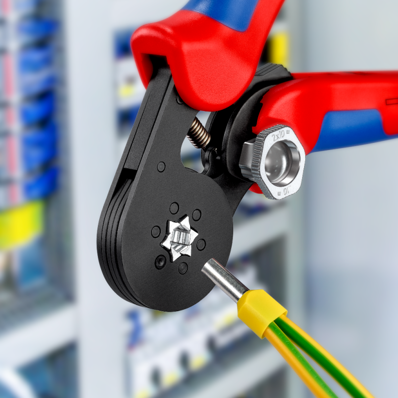 Self-Adjusting Crimping Pliers for wire ferrules With lateral access ...